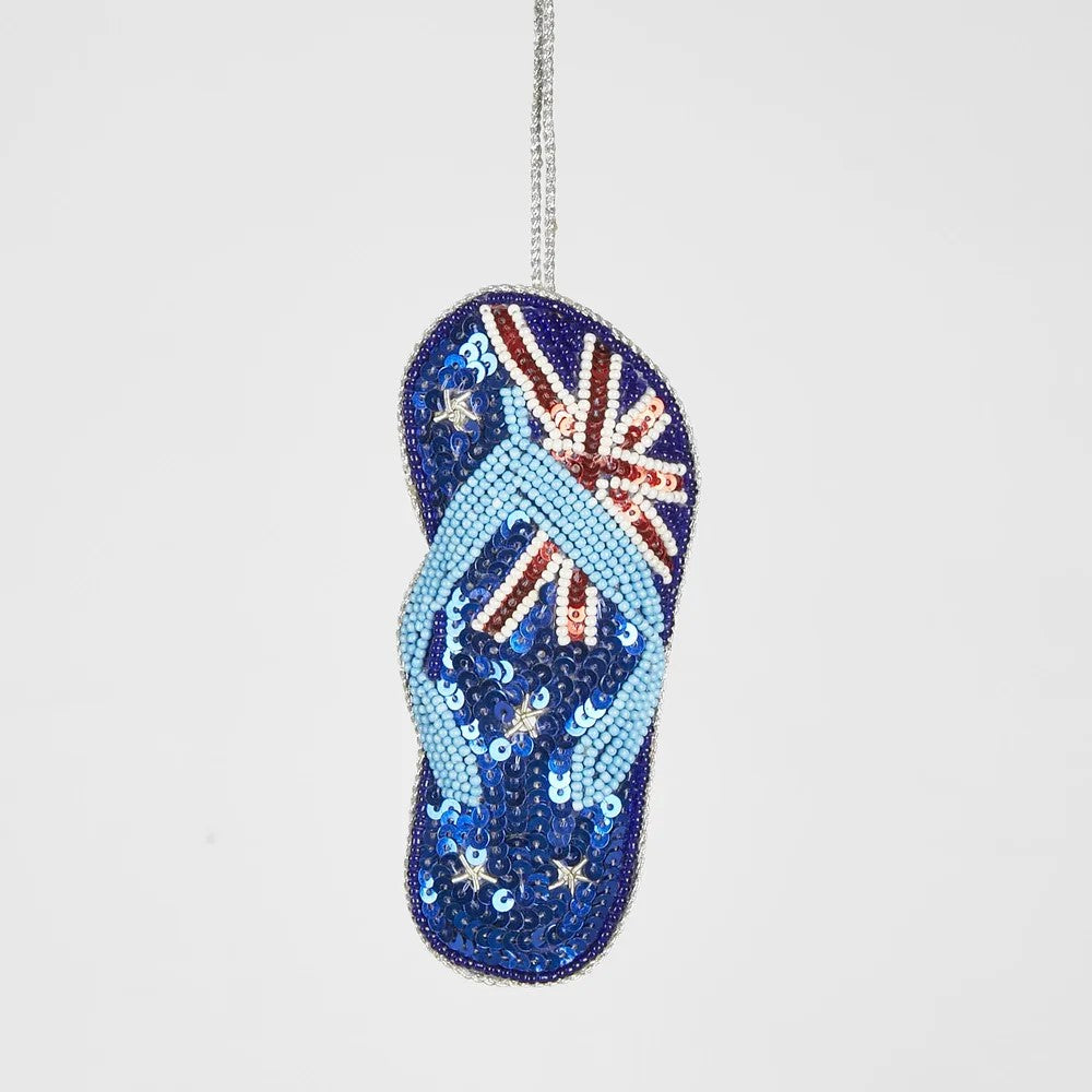 Aussie Thong | Sequin Hanging Christmas Tree Decoration | Green Door ...