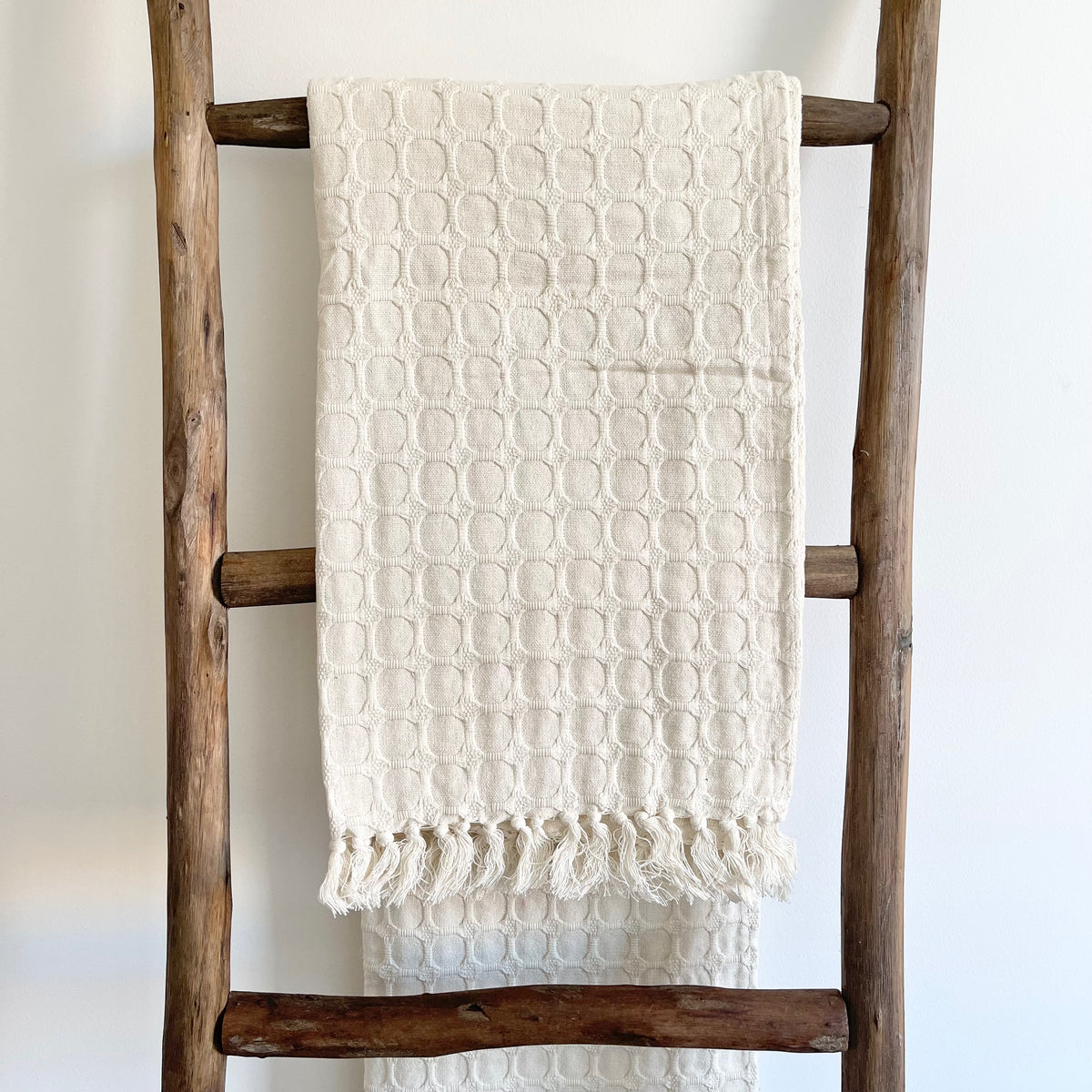 Warren Throw | Ivory | J.Elliot Home | Green Door Decor | Throws