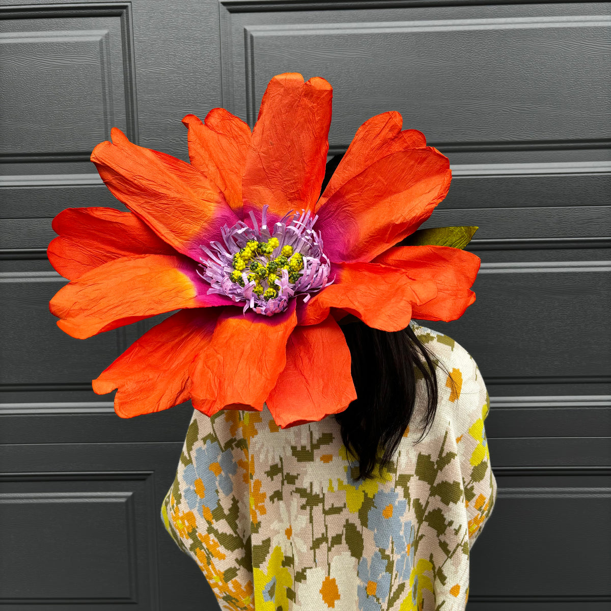 Miss Daisy Paper Flower XL | Orange | Green Door Decor | Homewares