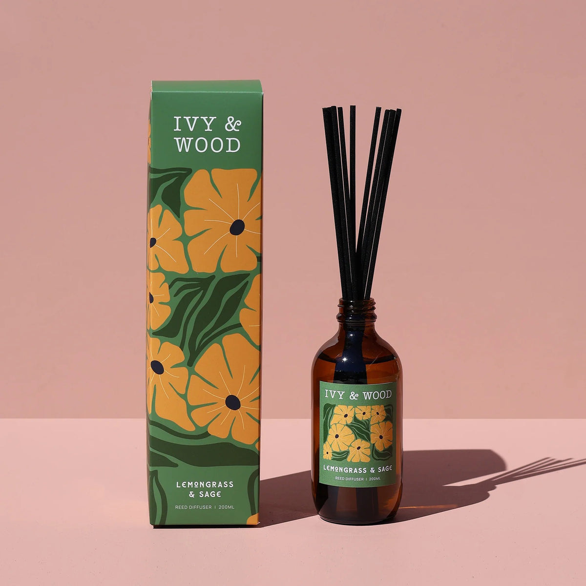 Reed Diffuser | Lemongrass & Sage | Ivy & Wood | Green Door Decor ...