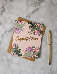 'Congratulations - Fig' Card | Bespoke Letterpress | Green Door Decor ...