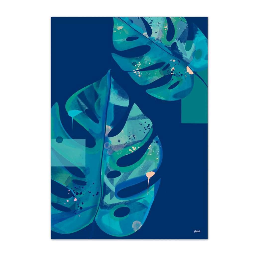 Monstera (Navy) – Green Door Decor