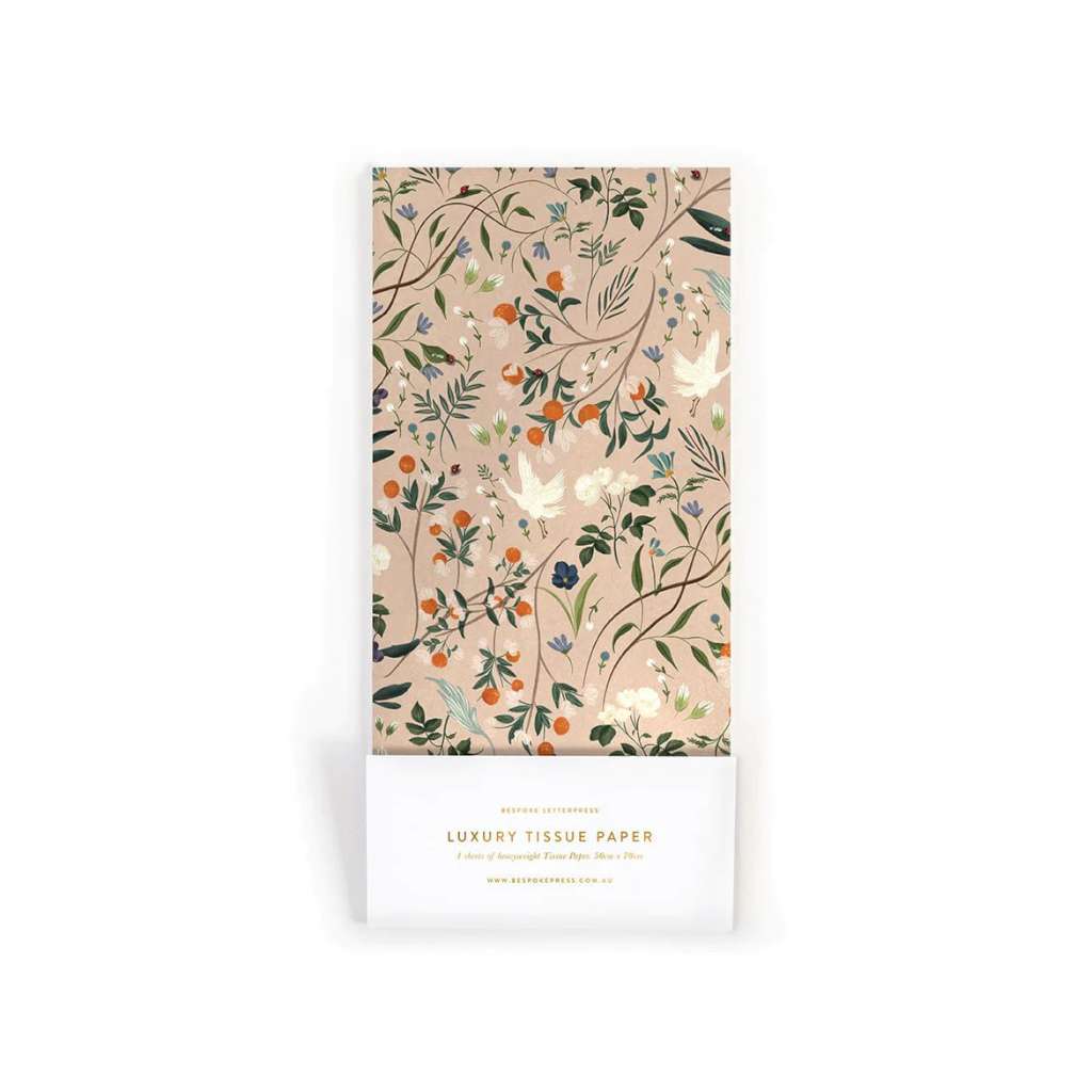 'Cranes' Tissue Paper | 4pk | Bespoke Letterpress | Green Door Decor ...